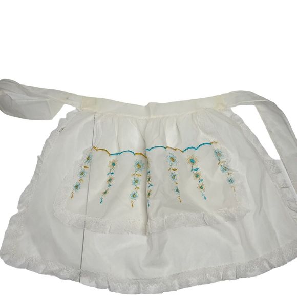 Vintage | Kitchen | Vtg Sheer Lace Kitchen Half Apron Sheer Floral ...